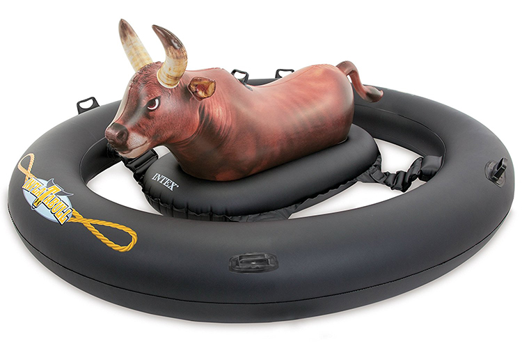 InflataBULL, An Inflatable Bull Riding Pool Float