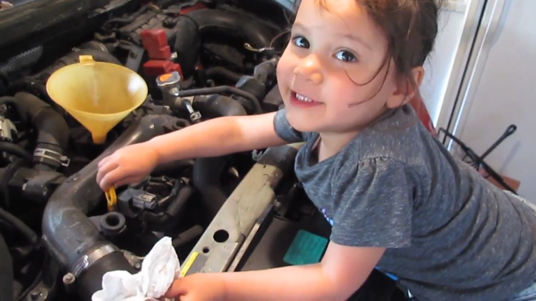 Adorable Little Girl Demonstrates How to Properly Change the Oil in ...