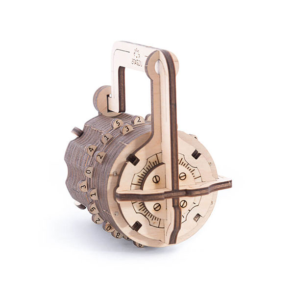 A Mechanical Wooden Combination Lock Kit Inspired by The Da Vinci Code