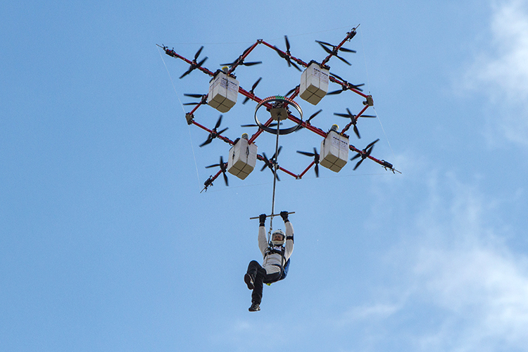 High Power Drone Lifts Daring Skydiver 1,082 Feet Into the Air for an ...
