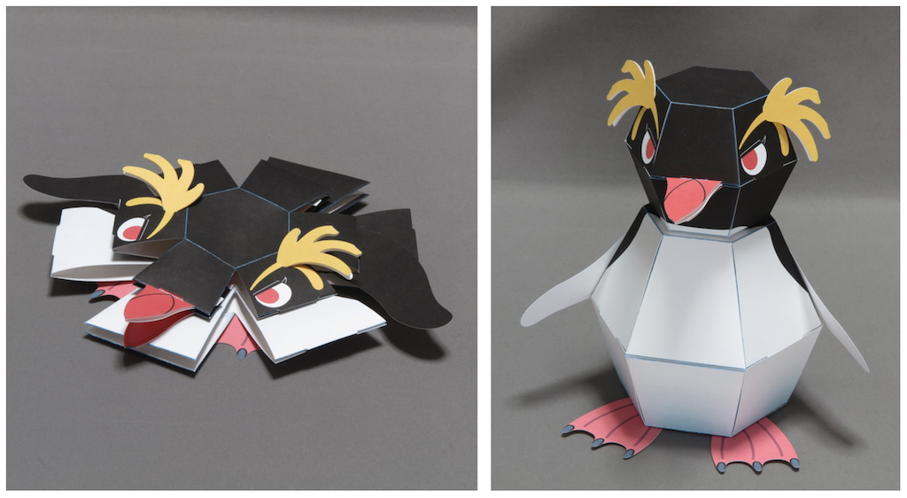 The Penguin Bomb, A Flat Origami Penguin That Assembles Itself When ...