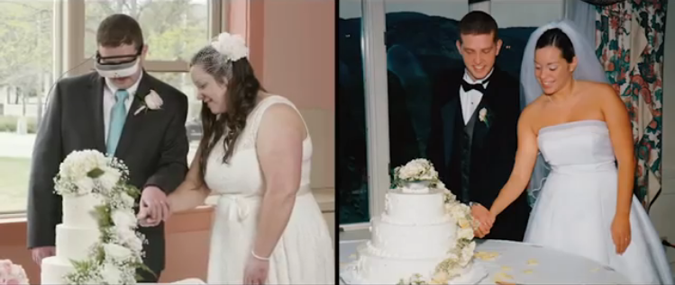 Blind Man Using Sight Enhancing Glasses Sees His Bride for First Time ...