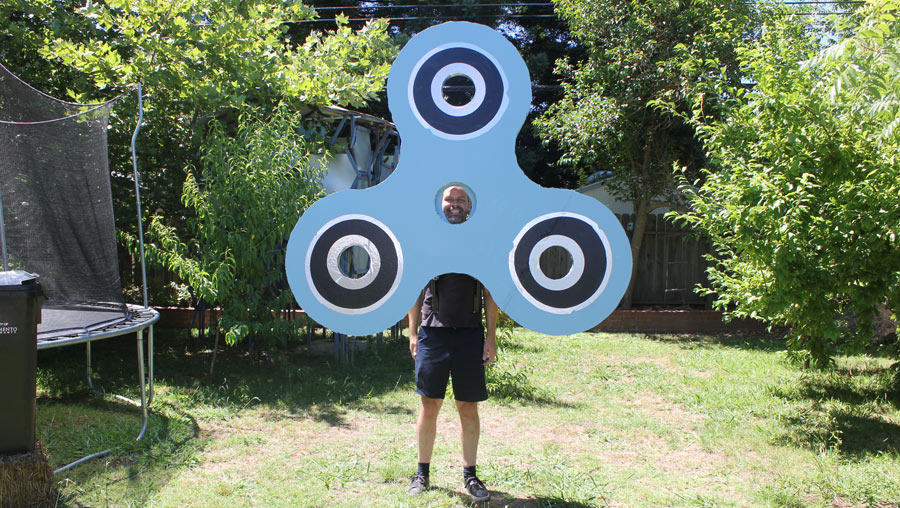 A Giant Six Foot Fidget Spinner Costume