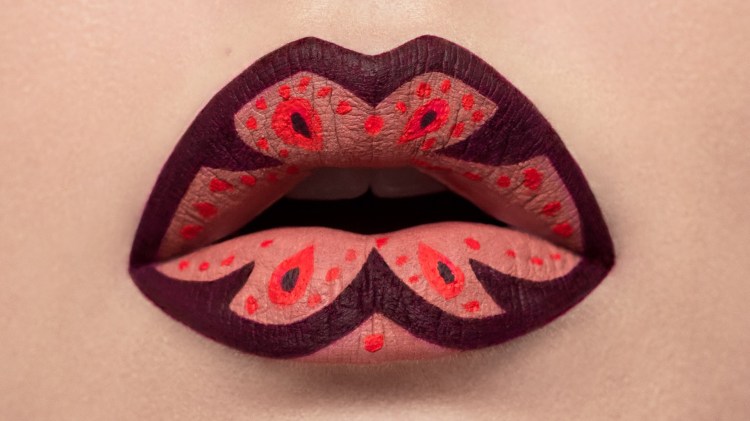 Talented Make Up Artist Uses the Palette of Her Own Lips to Create ...