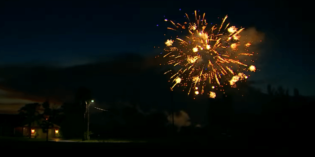 Colorful Fireworks Shoot Across the Sky Against a Gorgeous Backdrop of ...