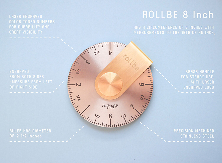 Rollbe, A Compact Circular Stainless Steel Ruler That Measures Surfaces ...