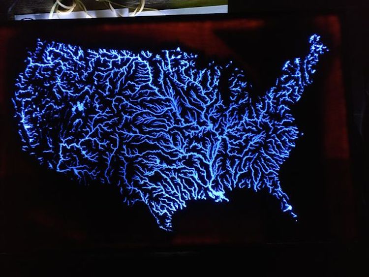 A Stunning Handcrafted Laser Cut Map of the United States With All Its ...