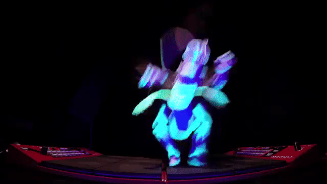 A Lively Glowing Bug Puppet Dances Upon Drum Pads That Provide Musical ...