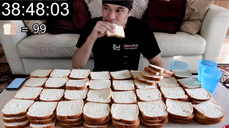 Competitive Eater Matt Stonie Devours 100 Slices of White Bread in 39 ...