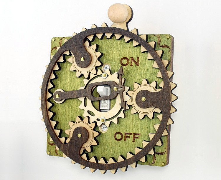 Interactive Steampunk Light Switch Covers Featuring Functional Gears ...