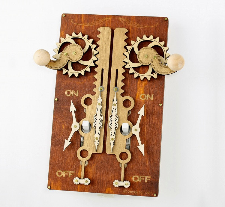 Interactive Steampunk Light Switch Covers Featuring Functional Gears ...