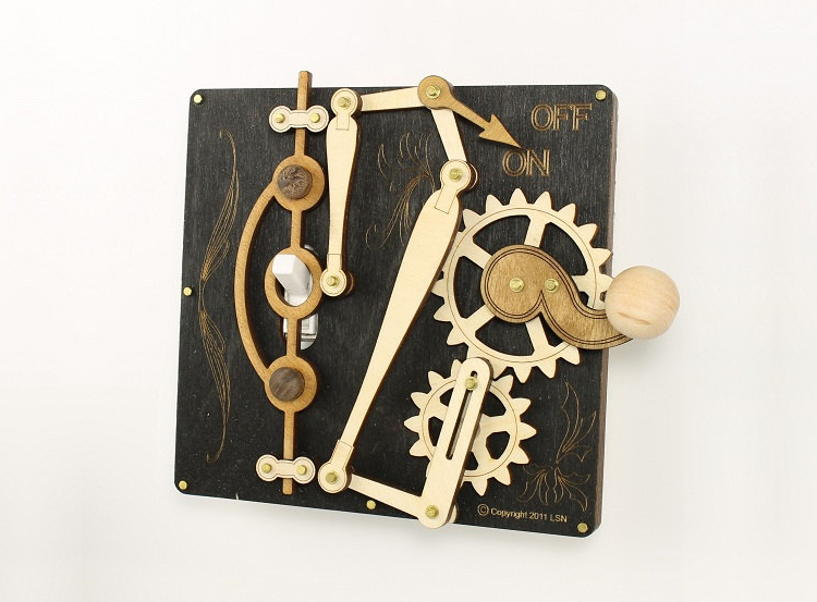 Interactive Steampunk Light Switch Covers Featuring Functional Gears ...