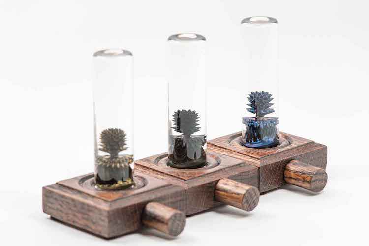 Nano Tree, An Elegant Wood and Glass Sculpture Filled With Magnetized ...