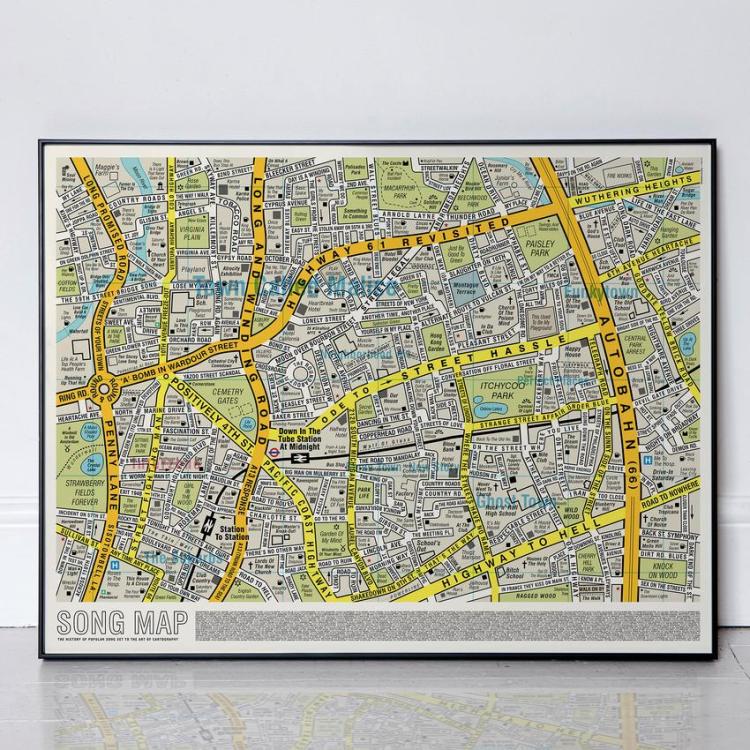 Song Map, An Updated Street Map of London With All the Roads Reimagined ...