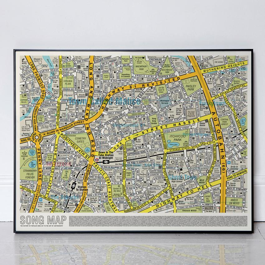 Song Map, An Updated Street Map of London With All the Roads Reimagined ...