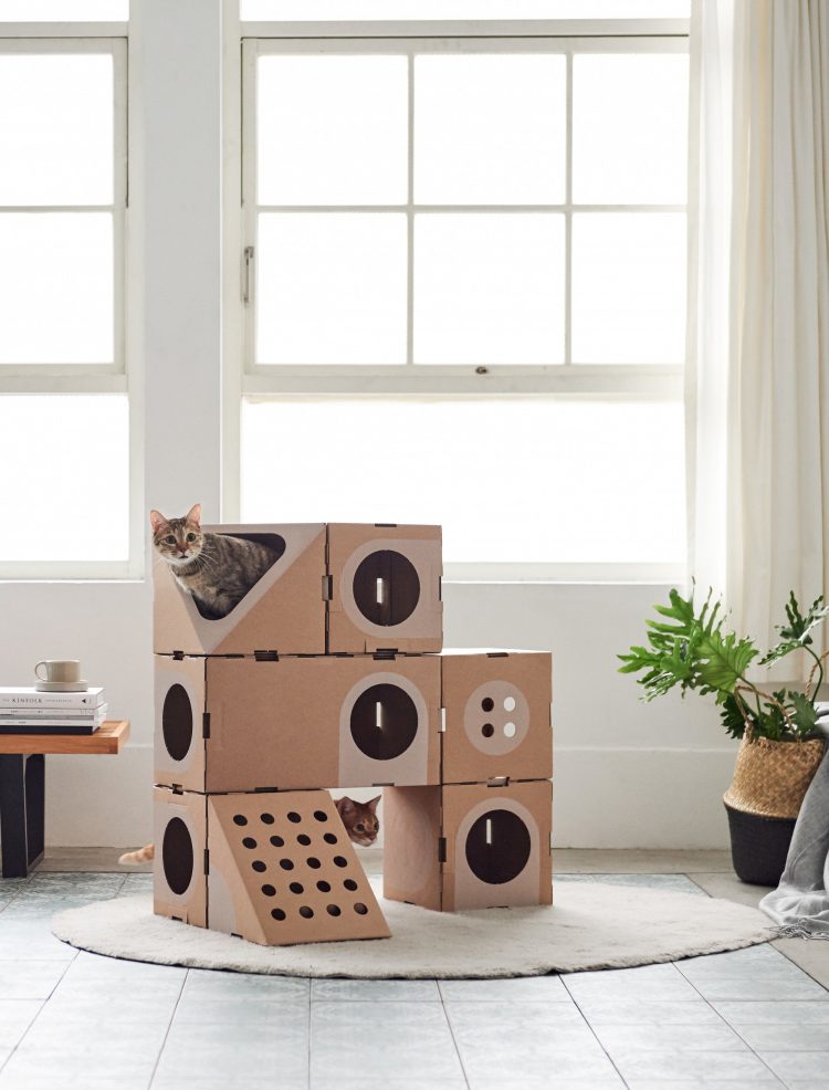 Wonderfully Modular, Interchangeable Cardboard Cat Dwellings Designed ...