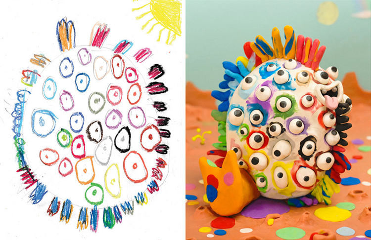 Artists Recreate Elementary Students' Monster Drawings in Their Own ...