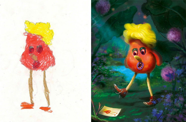 Artists Recreate Elementary Students' Monster Drawings in Their Own ...