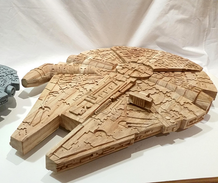 Hand Carved Wooden Millennium Falcon Models