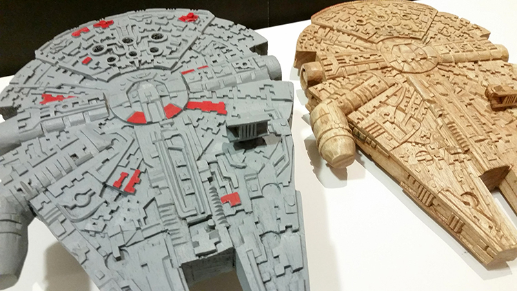 Hand Carved Wooden Millennium Falcon Models