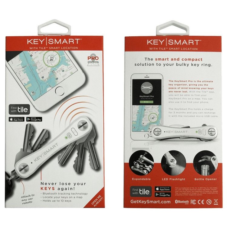 KeySmart PRO With Tile Smart Location, A Sleek Compact Key Organizer ...