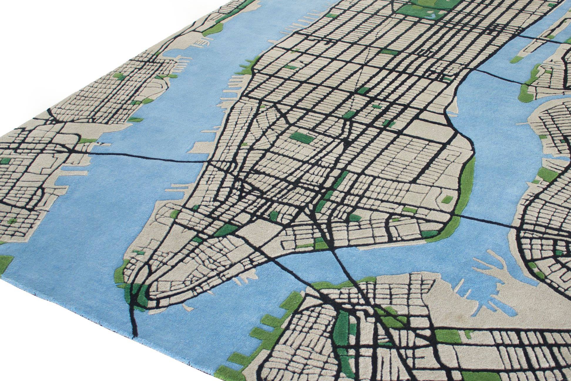 A Beautiful 3D Rug That Maps Out a Detailed Grid View of Manhattan and ...