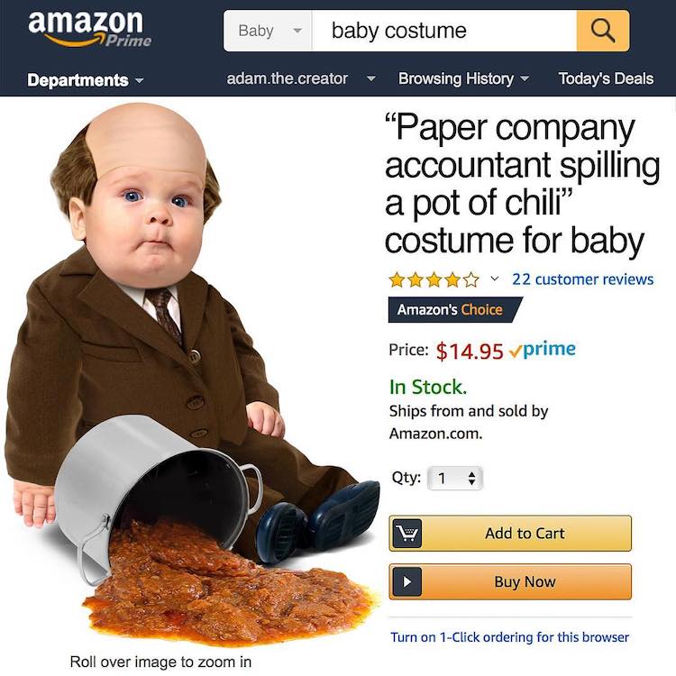 'Paper Company Accountant Spilling a Pot of Chili' Baby Costume Based ...