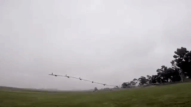 Nine Conjoined Remote Controlled Planes Fly as One