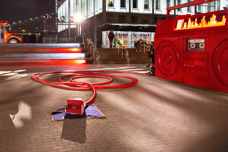 A Giant Red Boombox In New York City That Starts a Massive Holiday ...