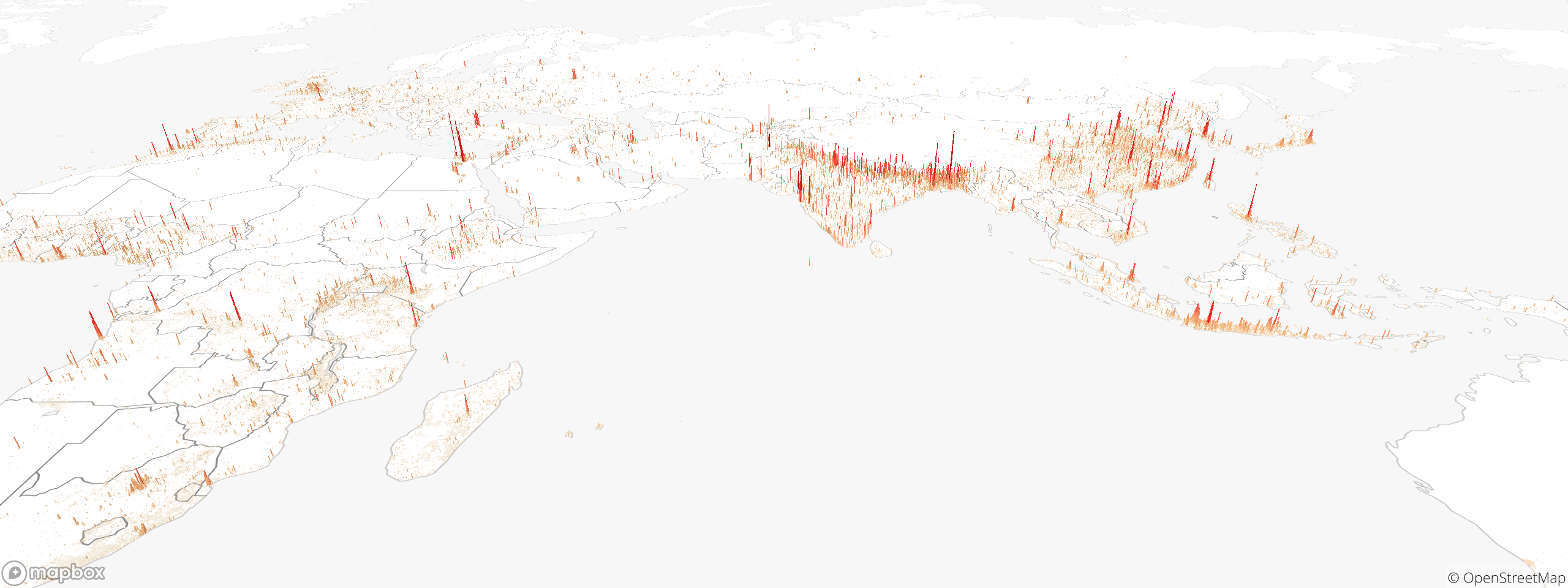 Human Terrain, 3D Data Visualizations That Measure Global Density as Detailed Population Mountains