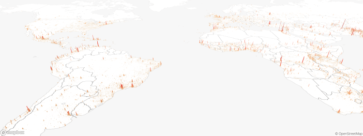 Human Terrain, 3D Data Visualizations That Measure Global Density as ...
