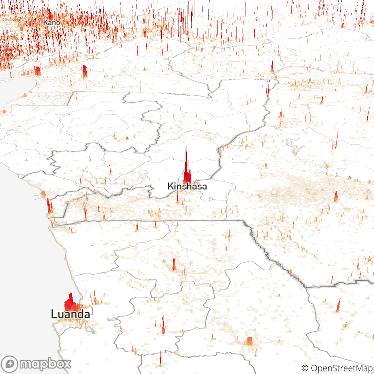 Human Terrain, 3D Data Visualizations That Measure Global Density as Detailed Population Mountains