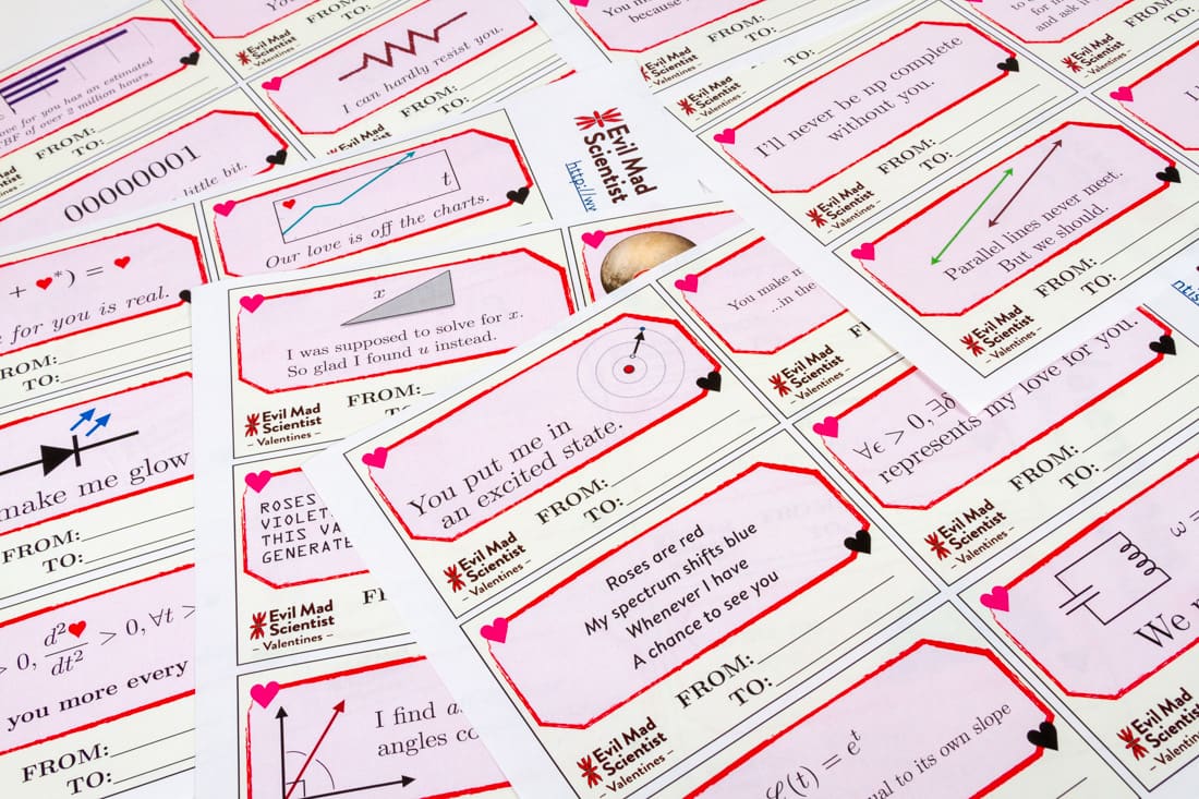 Nerdy Science and Math Themed Valentine's Day Cards by Evil Mad ...
