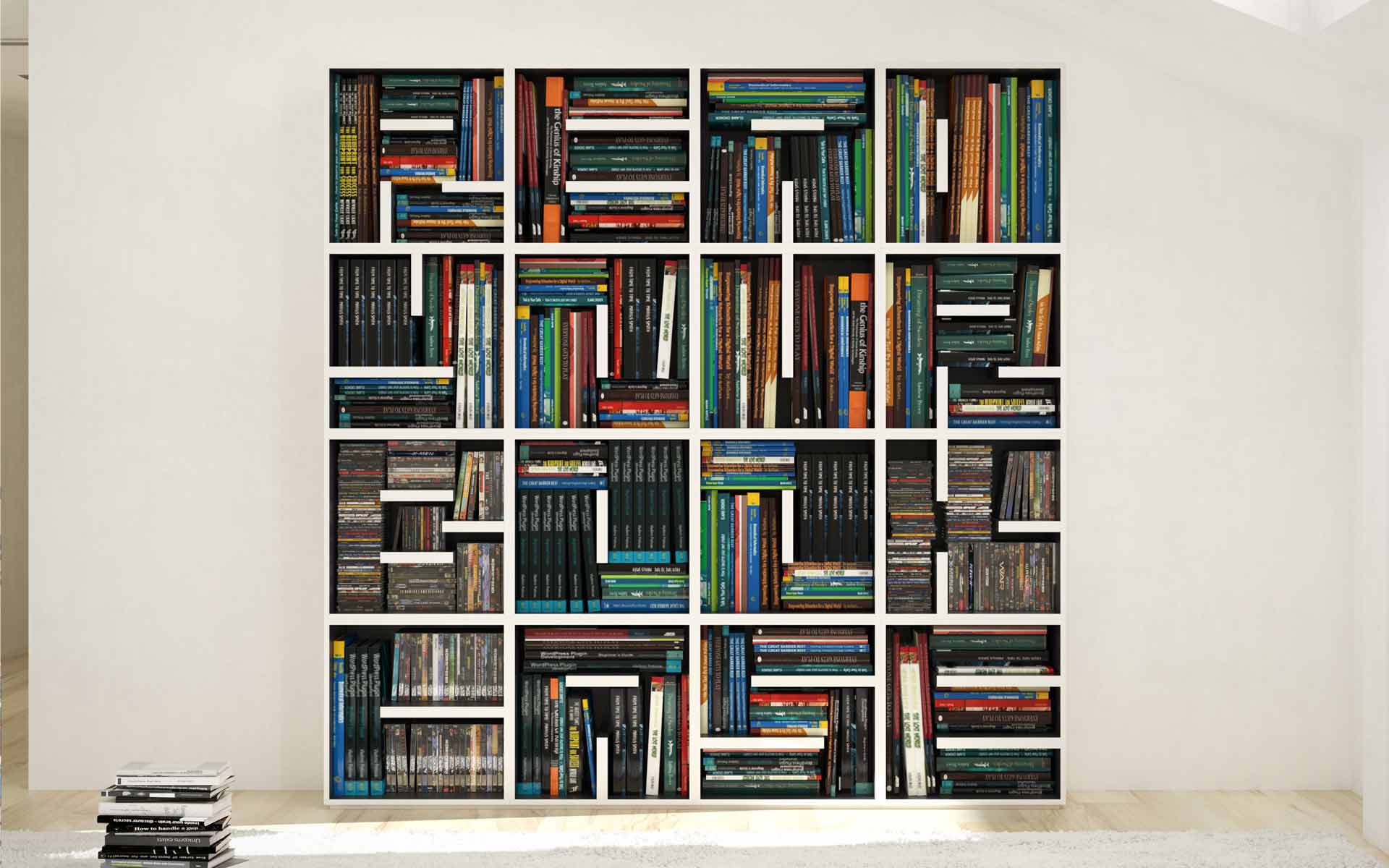 A Clever Bookcase With Word Forming Letter Shelves