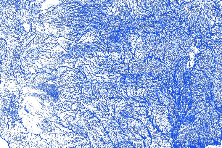 An Intricately Detailed Map Showcasing the Thousands of Rivers and ...