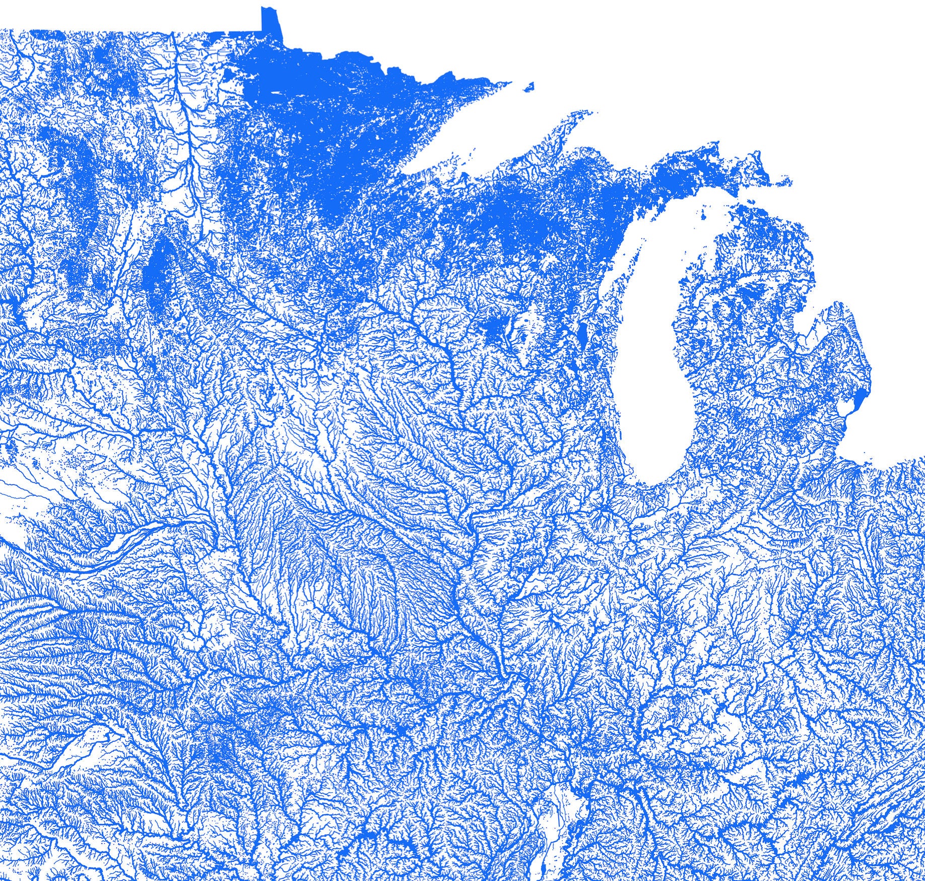 An Intricately Detailed Map Showcasing the Thousands of Rivers and ...