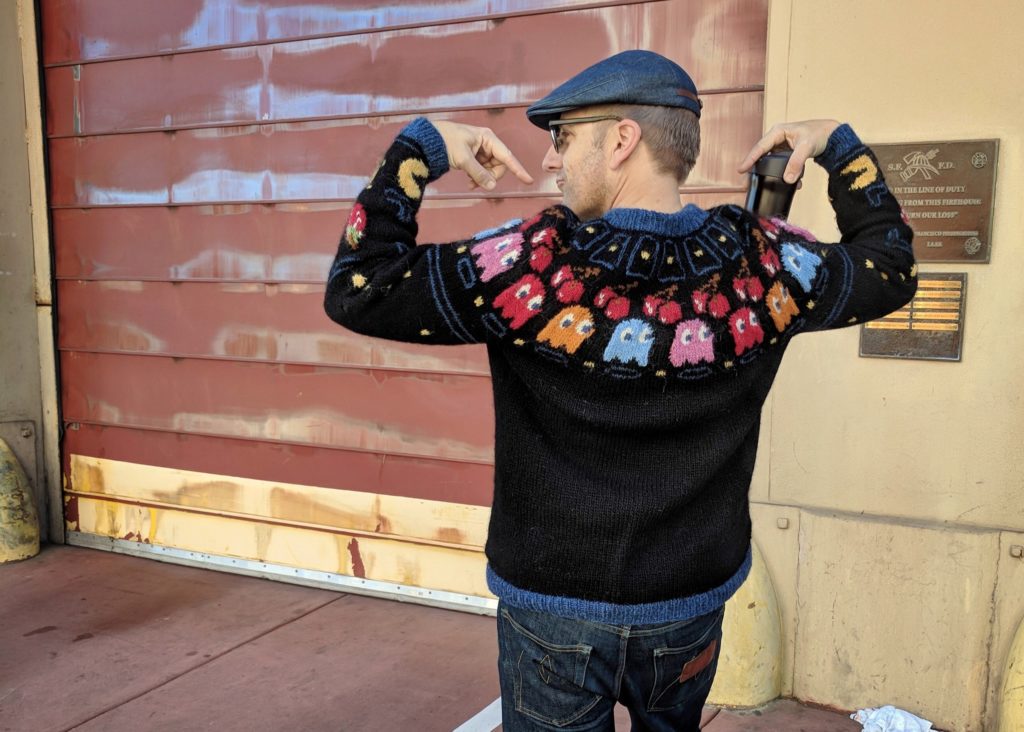 A Traditional Hand-Knitted Icelandic Lopapeysa Sweater With a Pac-Man ...