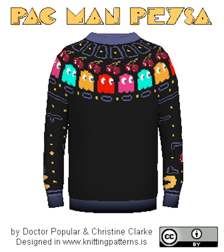A Traditional Hand-Knitted Icelandic Lopapeysa Sweater With a Pac-Man ...