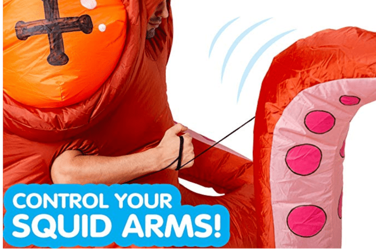 Inflatable Giant Squid Costume With Articulating Arms