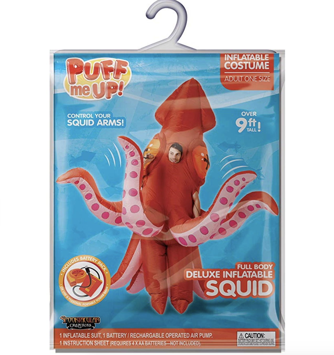 Inflatable Giant Squid Costume With Articulating Arms