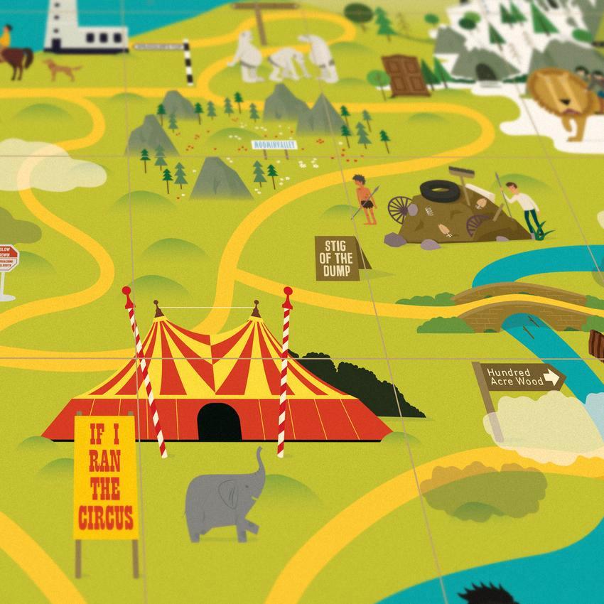 A Colorfully Illustrated Map That Celebrates the Magic of Children's ...