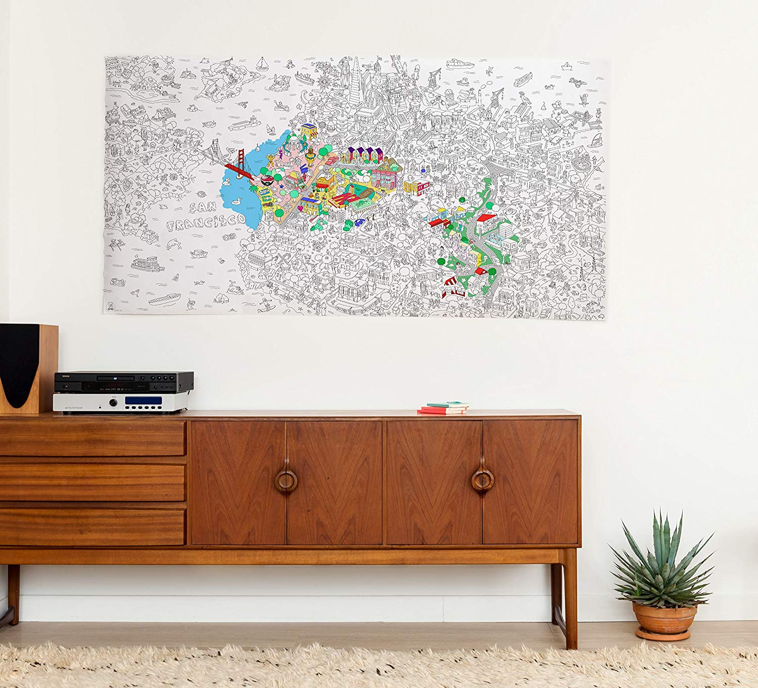 Giant Illustrated City Maps Made For Coloring Both Inside and Outside ...