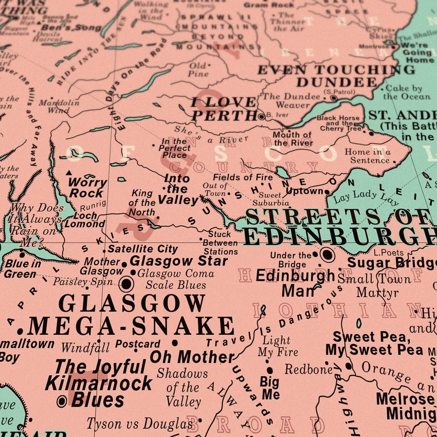 A Charming Vintage Style Map of the U.K. Made Up Entirely of 1,400 ...