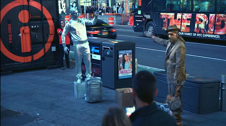 Adam Sandler Plays a Gold Painted Time Square Street Performer Who's ...