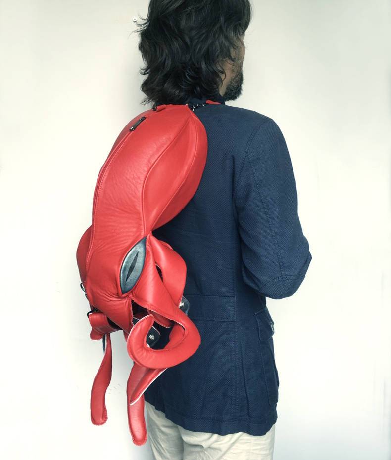 Striking Leather Octopus Purse With Eight Curling Arms