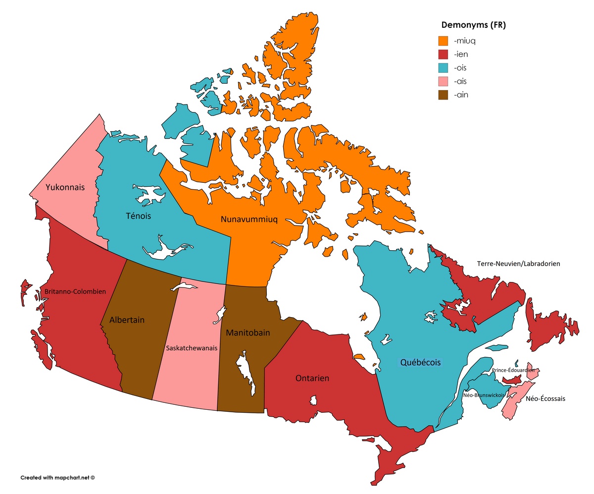 Demonym Maps Showing the Proper Way to Refer to Citizens of Each US ...