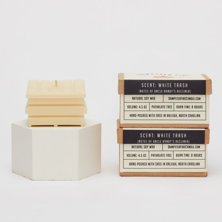 Incredibly Satisfying Symbolic Dumpster Fire Candles