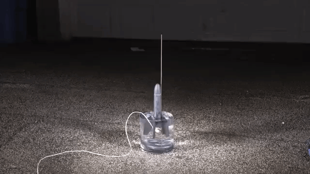 Launching a Model Rocket Underwater in Slow Motion