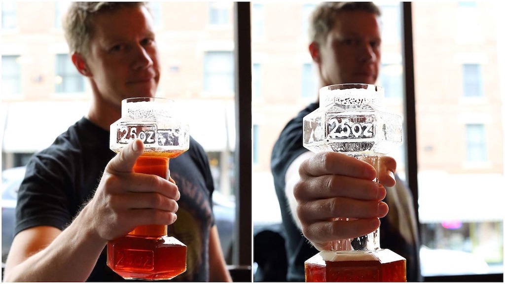 Dumbbell Beer Glass, Work Out While Enjoying a Brew