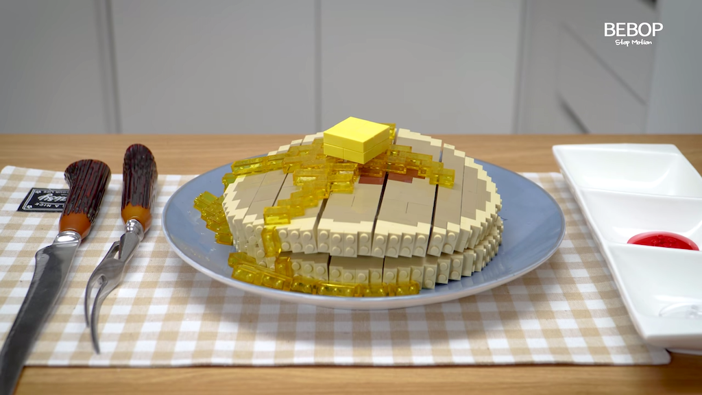 Yummy Stop-Motion Animation Showing the Preparation of LEGO Pancakes ...